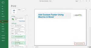 Add Custom Footer Using Macros MyExcelOnline