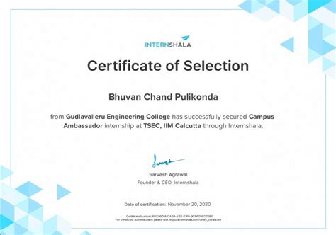 Bhuvan Pulikonda On Linkedin Internshala Iimcalcutta