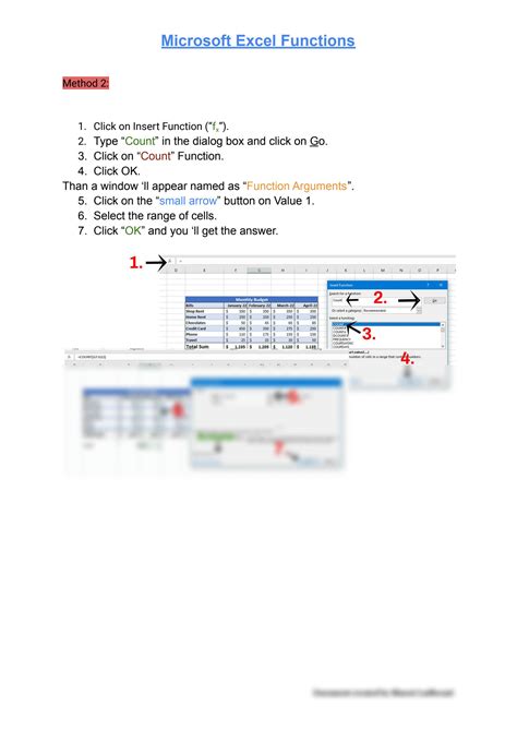 Solution Count Function In Microsoft Excel Studypool