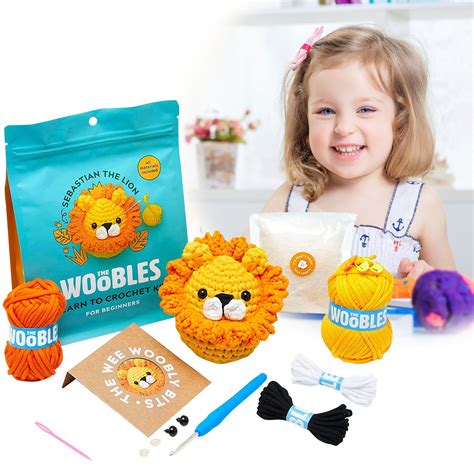 the woobles beginners crochet kit with easy peasy yarn as seen on shark tank with step by step