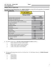Lab 4 Spring 2022 Docx ACC 101 Lab Spring 2022 Lab Assignment 4 Name Multiple Choice 1 5