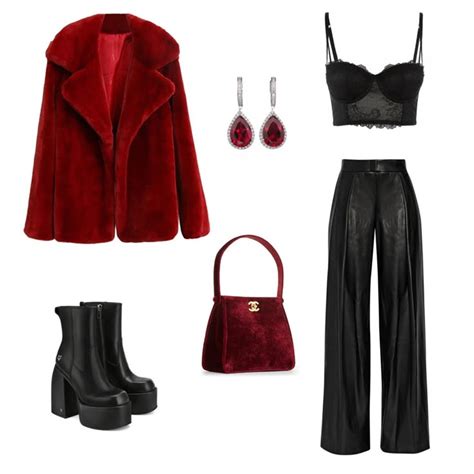 Red And Black Outfit Inspiration Dark Red Fashion Aesthetic Dark Red