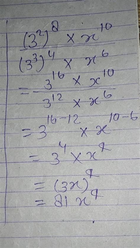 Simplify And Express Each Of The Following In Exponential Form Brainly In