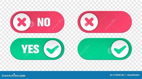Yes And No Toggle Switch Buttons Isolated Stock Vector Illustration Of Graphics Isolated