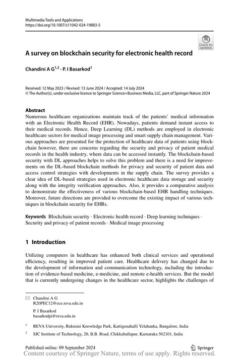 A Survey On Blockchain Security For Electronic Health Record