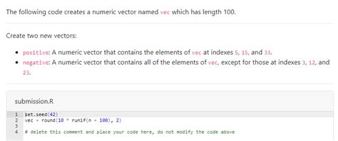 Solved The Following Code Creates A Numeric Vector Named Vec Chegg