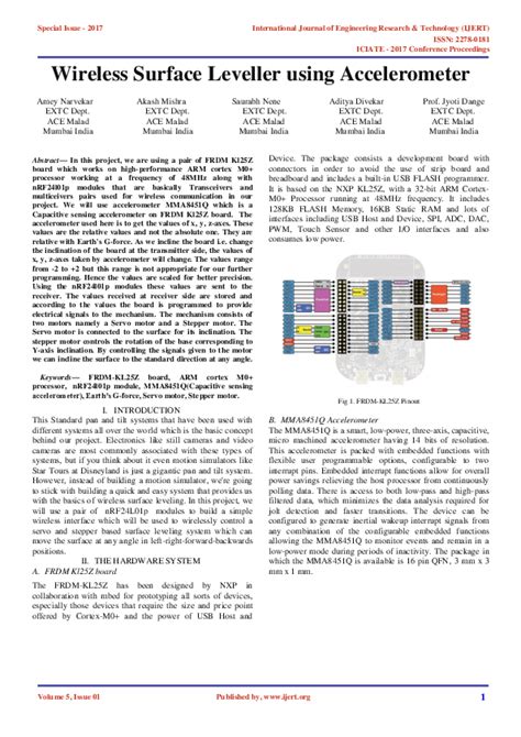 Pdf Wireless Surface Leveller Using Accelerometer Jyoti Dange