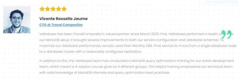 vettabase ltd on linkedin testimonial mariadb