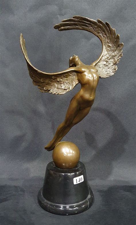 Winged Maiden Bronze Figure By Cesaro Figuresgroups Sculpturestatuary