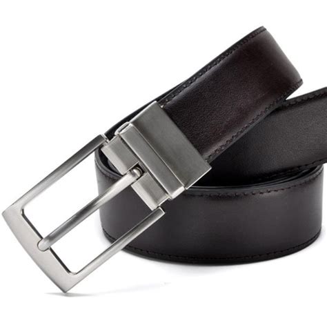 Mens Reversible Leather Belt In Black And Dark Brown Cmc Classy Men