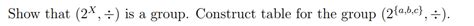 Show That X Is A Group Construct Table For The Chegg