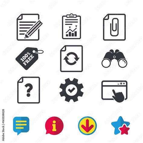 File Refresh Icons Question Help And Pencil Edit Symbols Paper Clip Attach Sign Browser