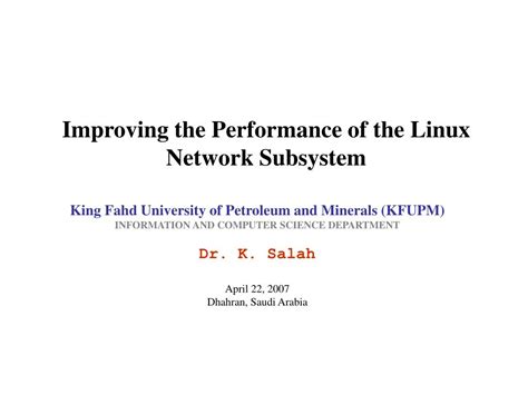 PPT Improving The Performance Of The Linux Network Subsystem PowerPoint Presentation ID 4402370