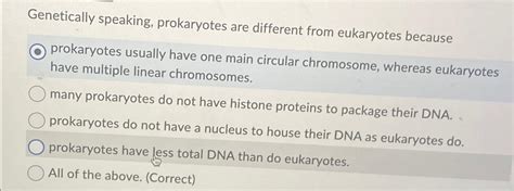 Solved Genetically Speaking Prokaryotes Are Different From