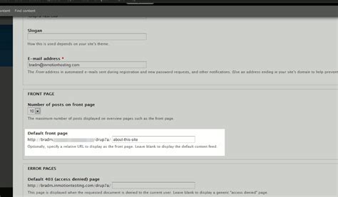 Changing Your Drupal 7 Frontpage InMotion Hosting