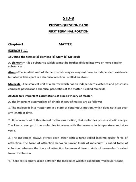 Latest Copy Of Class 8 Physics Question Bank 1 Pdf Latent Heat Latest Copy Of Class 8 Physics Question Bank 1 Pdf Latent Heat