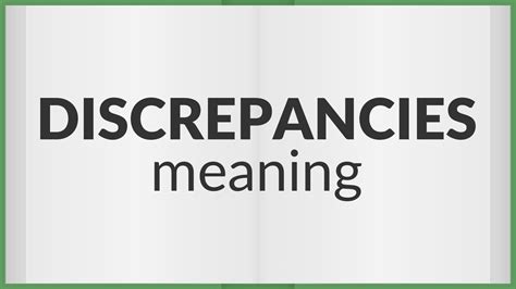 Discrepancy Meaning