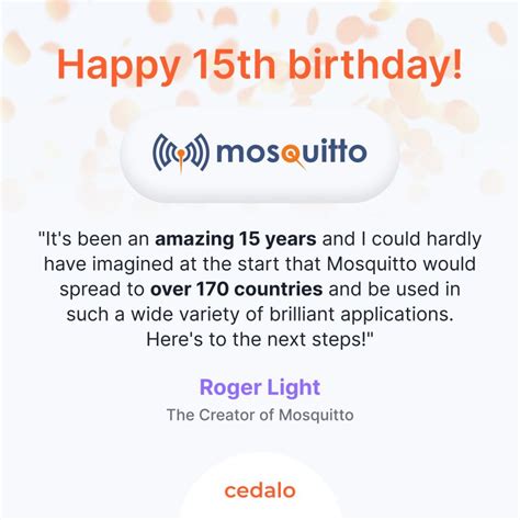 Cedalo On Linkedin Mosquitto Cedalo Mqttbroker 15yearsmosquitto