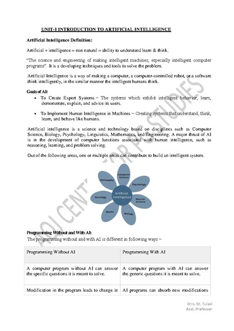 Ai Unit4 Artificial Intelligence K Expert The Expert Systems Are