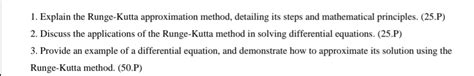 1 Explain The Runge Kutta Approximation Method