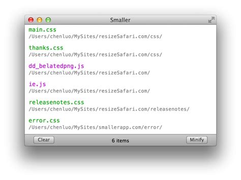 Minimizzare Html Css Js Php Smaller Per Mac Osx