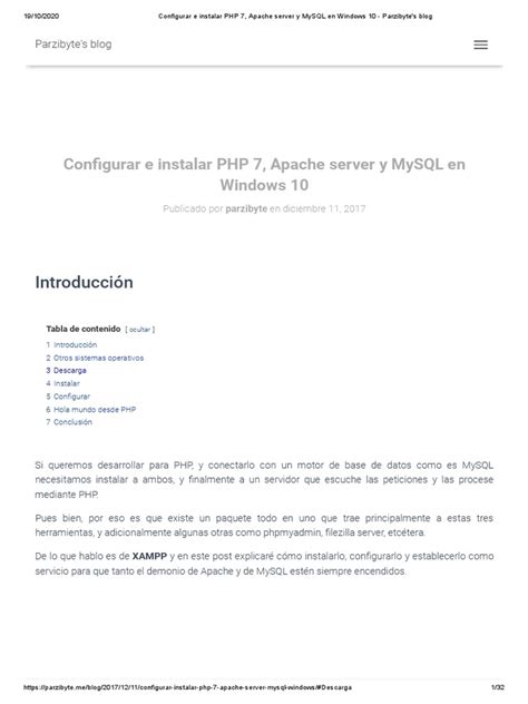Configurar E Instalar Php 7 Apache Server Y Mysql En Windows 10