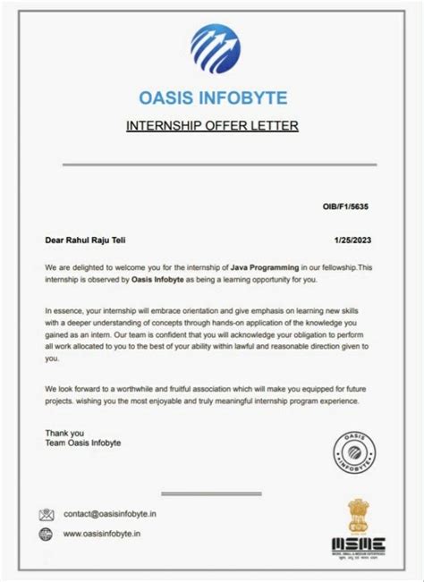 Rahul Teli On Linkedin Oasisinfobyte Internship Oasisinfobyte Javaprogramming
