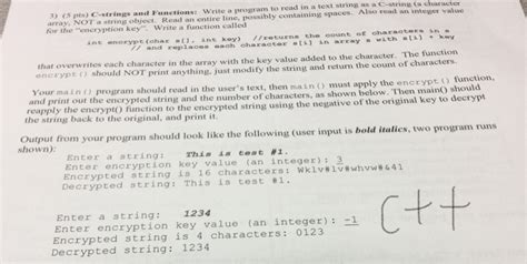 Solved 3 5 Pts C String And Functions Write A Program To