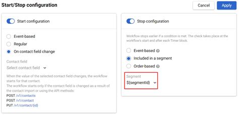 Configuring Workflow Startstop Conditions