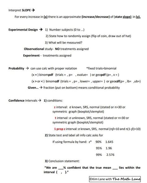 Ap Statistics Cheat Sheet Ap Statistics Statistics Cheat Sheet How