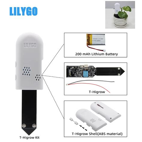 LILYGO T Higrow ESP32 Soil Tester DHT11 BEM280 Garden Flowers Temperature Moisture Sensor WiFi