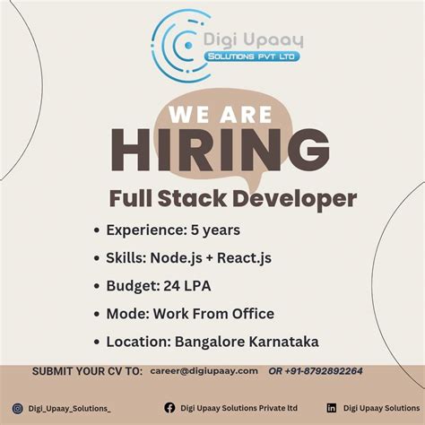 Digi Upaay Solutions Pvt Ltd On Linkedin Hiring Career Developer