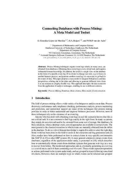 pdf connecting databases with process mining a meta model and