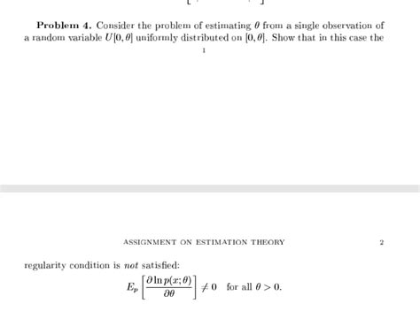 Solved Problem 4 Consider The Problem Of Estimating θ From