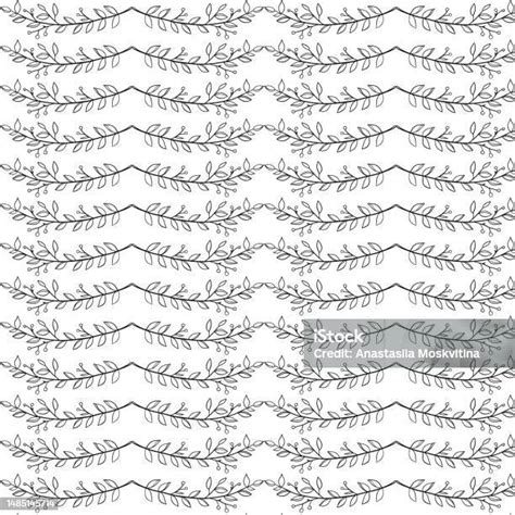 나뭇 가지가있는 매끄러운 꽃 무늬 식물 배경 반복되는 지문 당신의 디자인을 위한 허브 질감 디자인을 피우십시오 손으로 그린 벡터 그림 가을에 대한 스톡 벡터 아트 및 기타