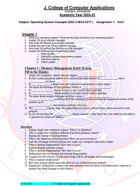 Unit 1 Assignement Pdf Operating System Software Engineering
