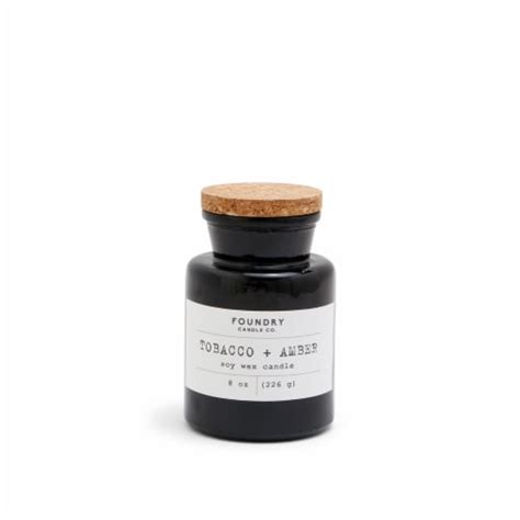 Foundry Candle Co Scented Candle Typewriter Tobacco Amber 8 Oz