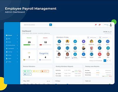 Payroll Management Dashboard Design Dashboard Design Management Design