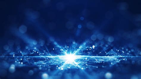 인터넷 연결 데이터를 보호하는 사이버 보안 기술 개념 이진 코드 다각형과 상호 연결된 작은 자물쇠는 가운데에 초점과 빛을 비추고 진한 파란색 배경으로 바깥쪽을 흐리게