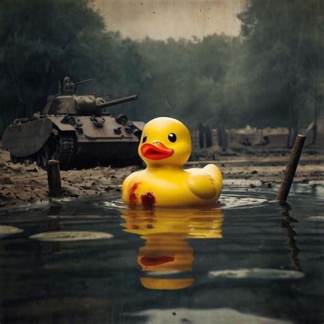 Closeup Of Rubber Duck Premium AI Generated Image