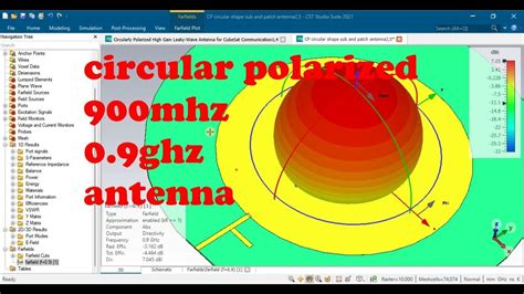 Circular Polarized Circular Shape Patch Substrate Ground Plane Antenna 900mhz Using Cst Youtube