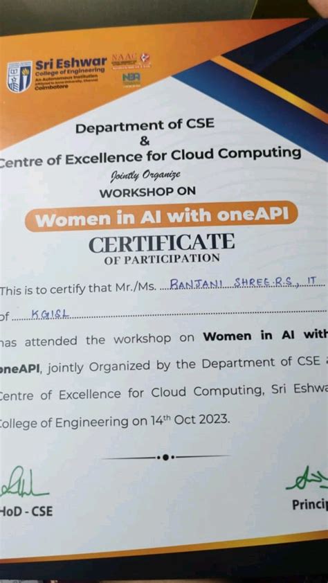 Ranjani Shree R S On Linkedin Iam Delighted To Share My Certificate On