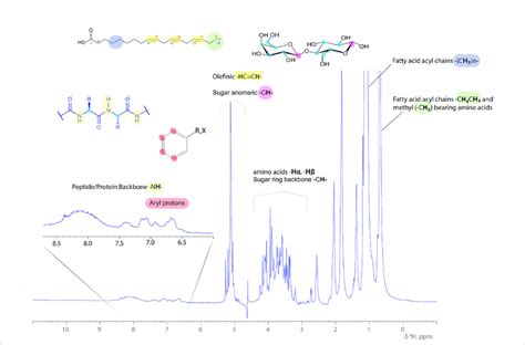 1h 1d Nmr Spectrum Of A Complex Bioemulsifier Extract In An Aqueous