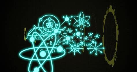 animation of mathematical equations over scope scanning stock video