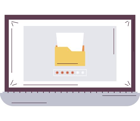 Laptop With Folder And Password Tech 24600851 Png