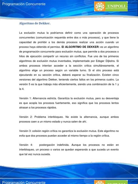algoritmo de dekker pdf algoritmos computación concurrente