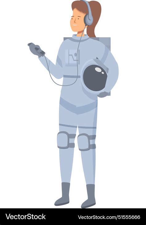 Spacewoman Is Listening To Music In Her Suit Vector Image