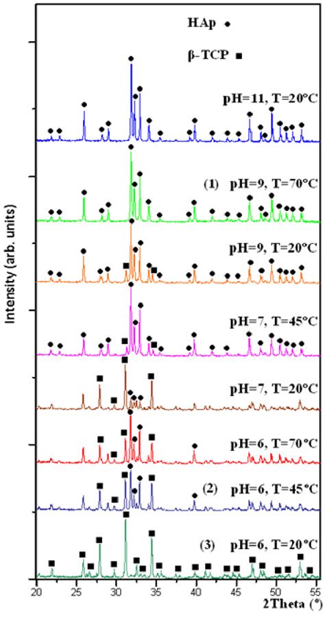 X Ray Diffraction Patterns Of Different Calcium Phosphate Phase