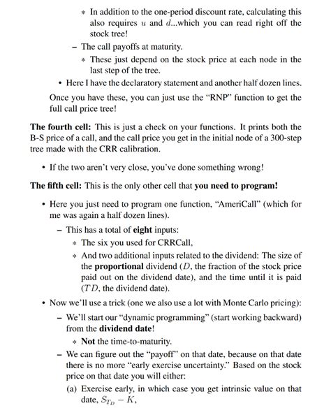 Solved 3 Python Exercise Using Trees To Do Real Pricing A