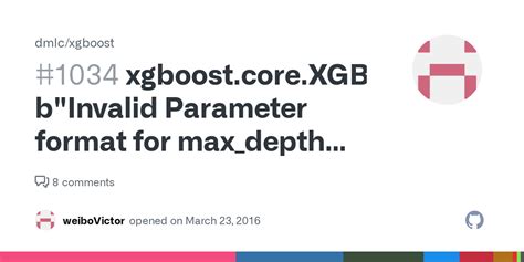 Rexgboosterror Binvalid Parameter Format For Maxdepth